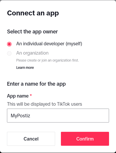 TikTok - Postiz Docs